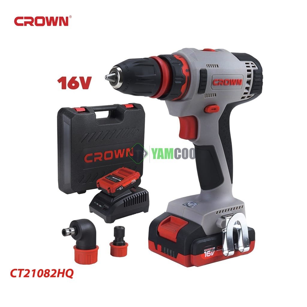 Visseuse Perceuse Multi-Usage Mandrin Changeable et Adapt 90° 16V CROWN ...